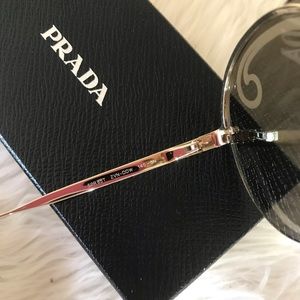Prada | Accessories | Authentic Prada Gray Gold Round Mirror Sunglasses ...